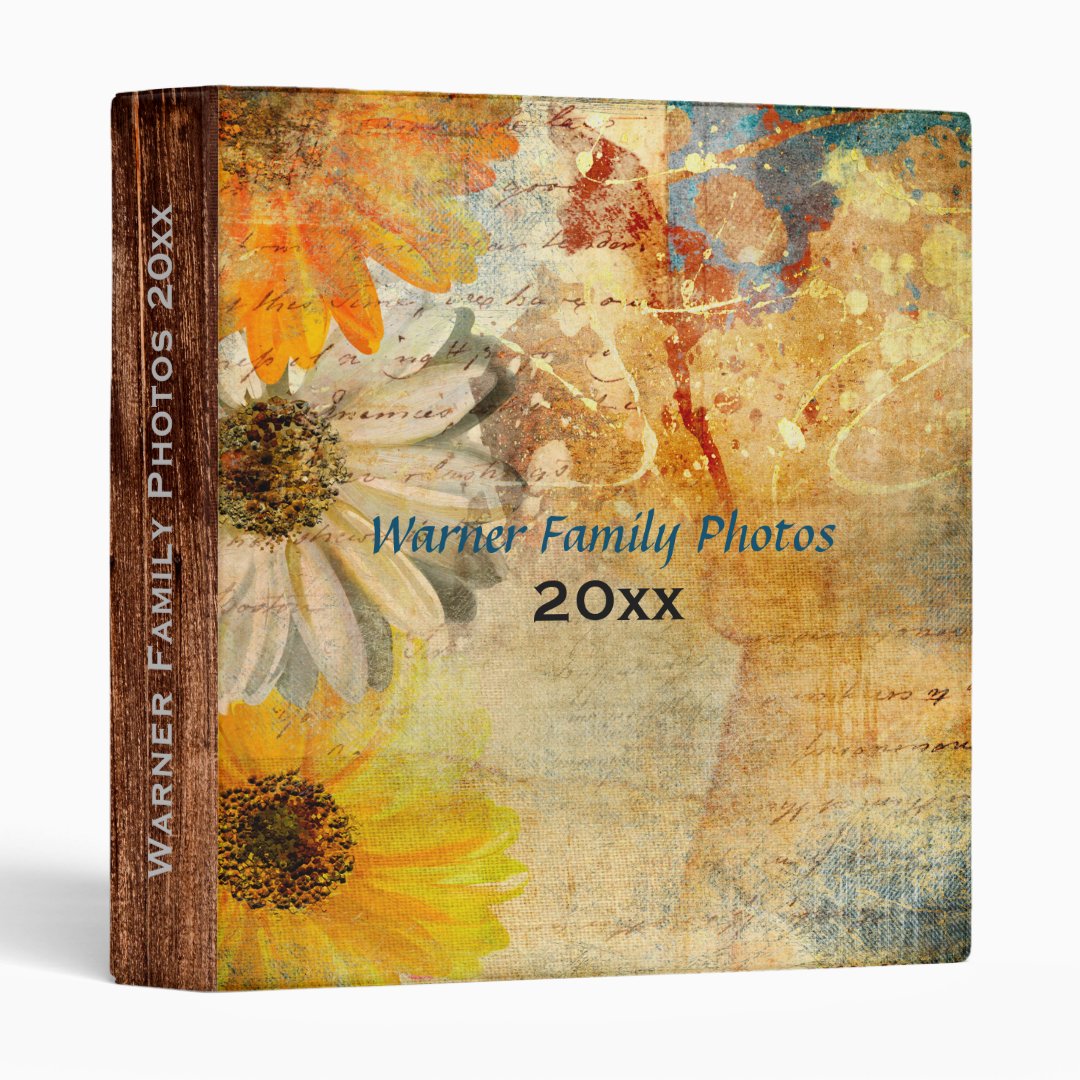 Rustic Flower Shabby Chic Binder | Zazzle