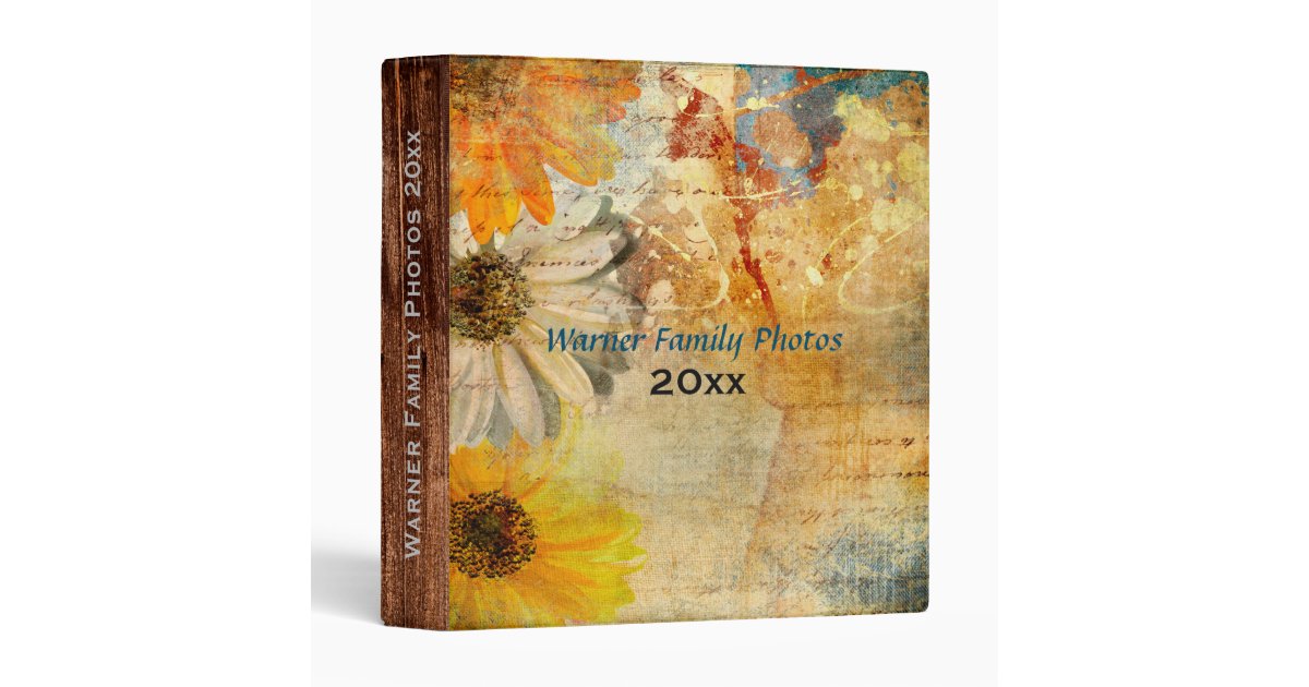 Rustic Flower Shabby Chic Binder | Zazzle