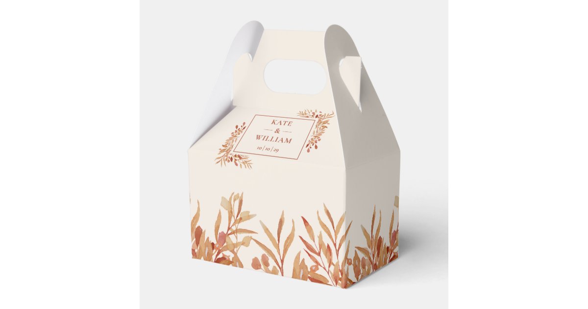 Rustic Foliage Autumn Fall Wedding Favor Boxes | Zazzle