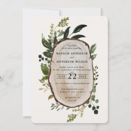 Rustic Foliage Farmhouse Wedding invitation | Zazzle