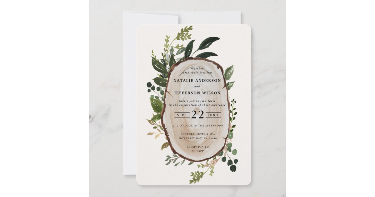 Rustic Foliage Farmhouse Wedding invitation | Zazzle