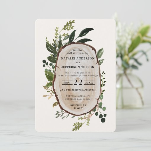 Rustic Foliage Farmhouse Wedding invitation | Zazzle