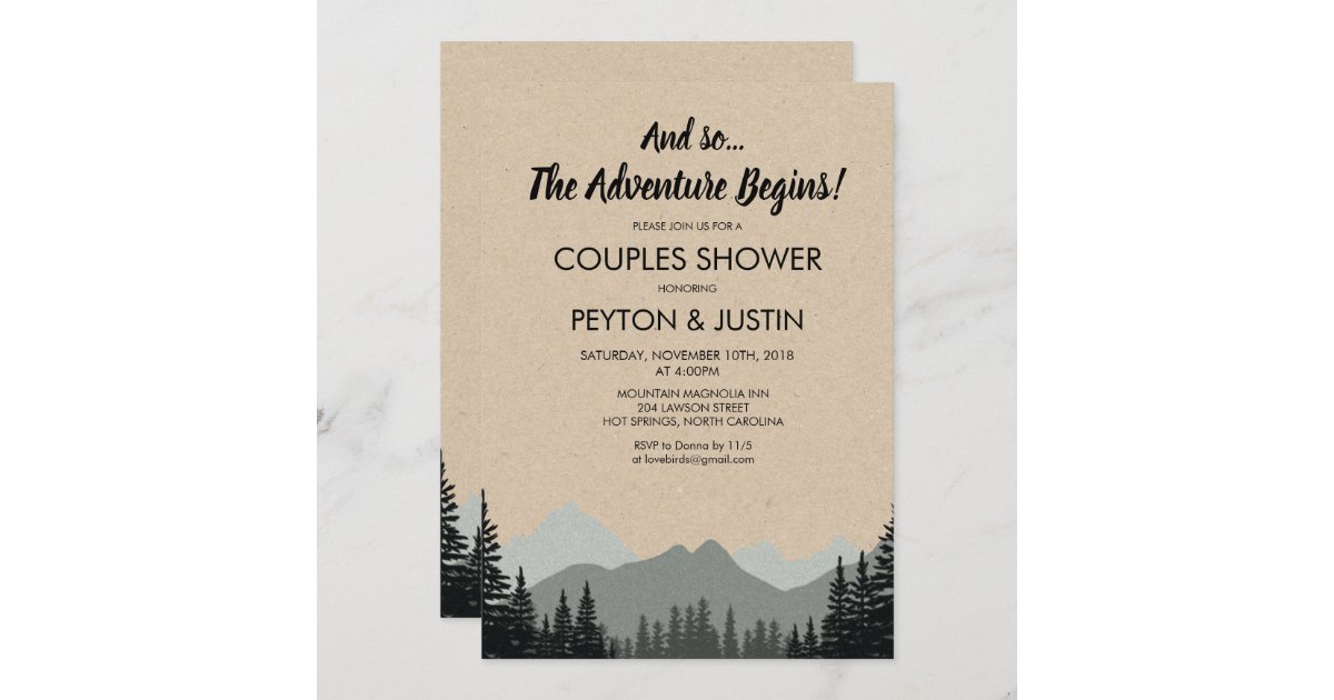 Rustic Forest Couples Shower Invitation | Zazzle