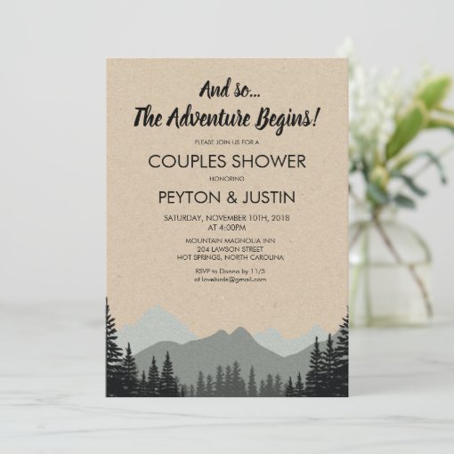 Rustic Forest Couples Shower Invitation | Zazzle