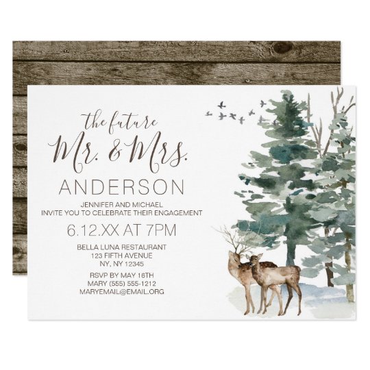 Rustic Forest Engagement Party Invitation | Zazzle.com