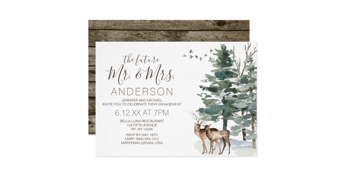 Rustic Forest Engagement Party Invitation | Zazzle.com
