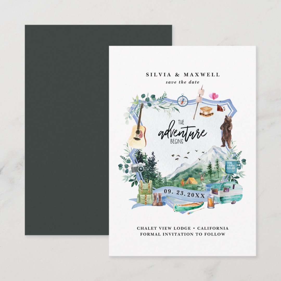 Rustic Forest Mountain | Camping Wedding Crest | Zazzle