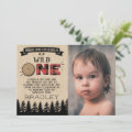 Rustic Forest Plaid Lumberjack Boys 1st Birthday Thank You Card | Zazzle