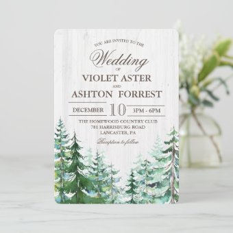 Rustic Forest Tree Wedding Invitation | Zazzle
