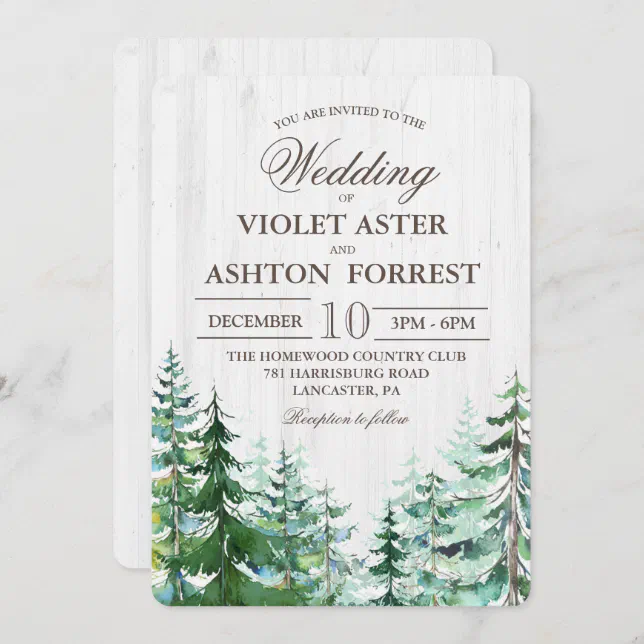 Rustic Forest Tree Wedding Invitation | Zazzle