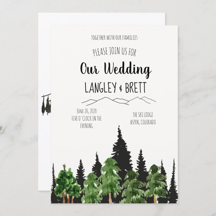 Rustic Forest Watercolor Wedding Invitation | Zazzle.com