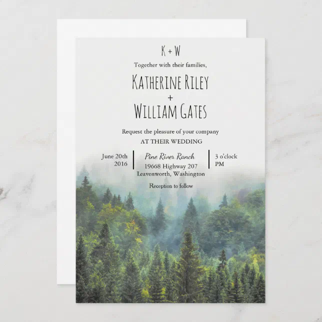 Rustic Forest Wedding Invitation | Zazzle