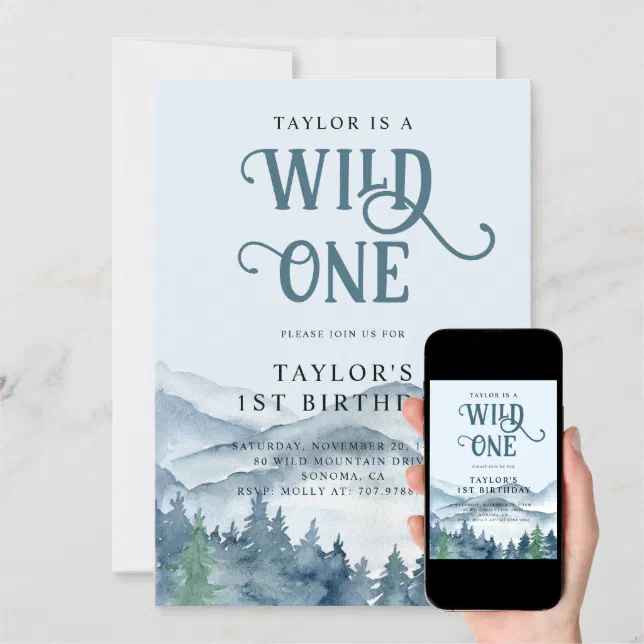 Rustic Forest Wild One 1st Birthday Invitation | Zazzle