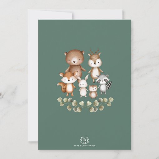 Rustic Forest Woodland Animals Wild One Birthday Invitation | Zazzle