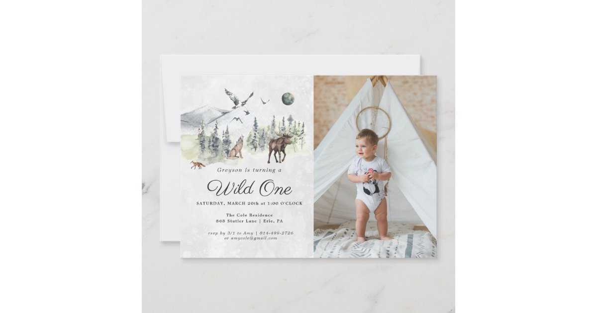 Rustic Forest Woodland Birthday Party Invitation | Zazzle