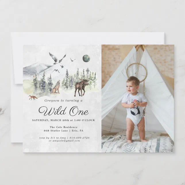 Rustic Forest Woodland Birthday Party Invitation | Zazzle