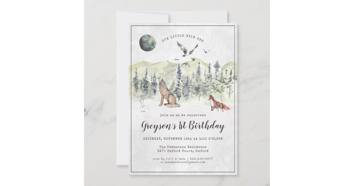 Rustic Forest Woodland Birthday Party Invitation | Zazzle