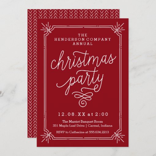 Rustic Frame Annual Christmas Party Invite | Zazzle