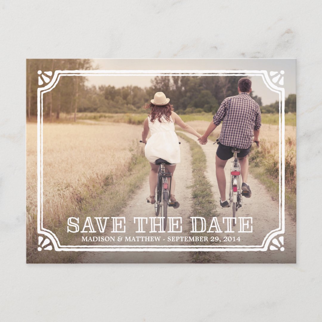 Rustic Frame | Save the Date Postcard | Zazzle