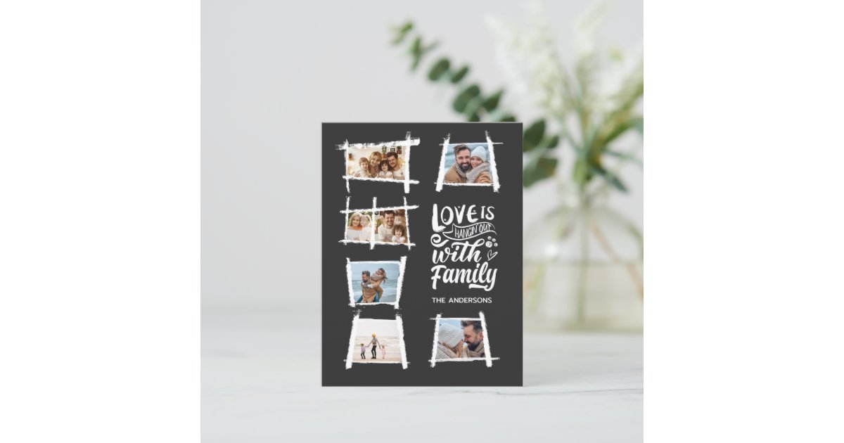 Rustic Frames White/Blk Photo Collage ID1015 Postcard | Zazzle