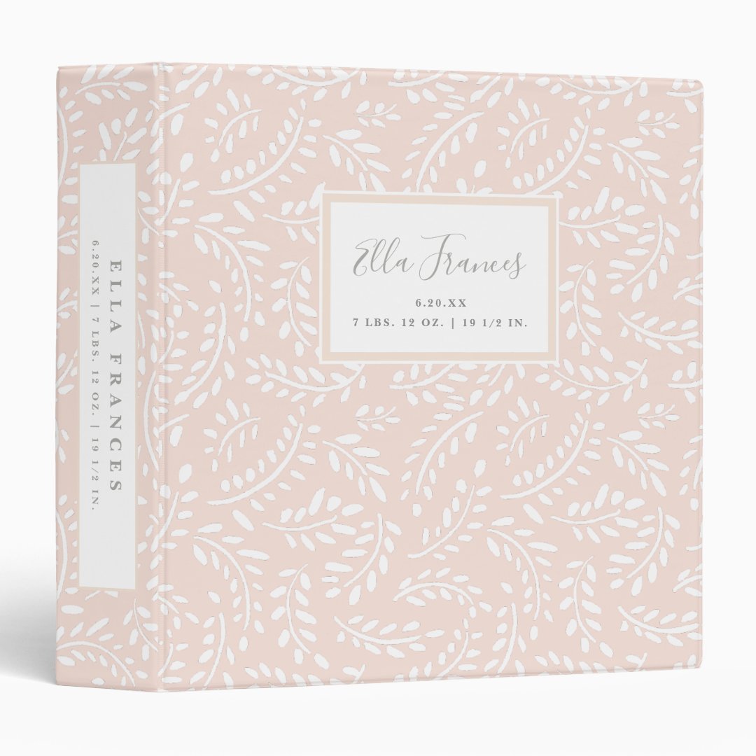Rustic French Country Blush Pink Baby Photo 3 Ring Binder | Zazzle