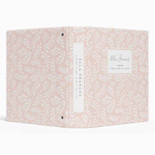 Rustic French Country Blush Pink Baby Photo 3 Ring Binder | Zazzle