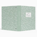 Rustic French Country Sage Green Family Recipe 3 Ring Binder | Zazzle