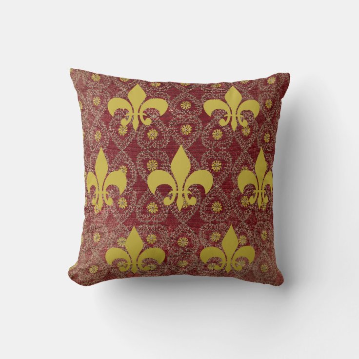 Rustic French country style with fleur de lis Throw Pillow | Zazzle