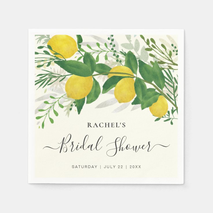 Rustic Fresh Lemon Paper Napkin | Zazzle