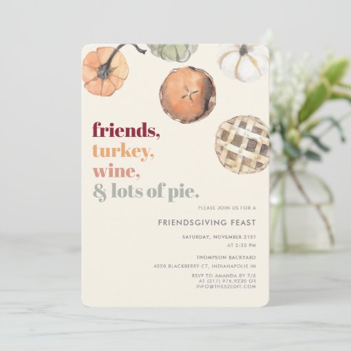 Rustic Friendsgiving Dinner Feast Party Invitation | Zazzle