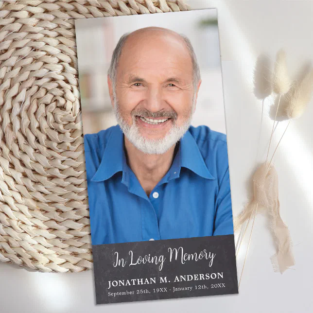 Rustic Funeral Memorial Custom Photo Sympathy Thank You Card | Zazzle
