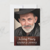 Rustic Funeral Simple Memorial Sympathy Photo Thank You Card | Zazzle