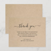 Rustic Funeral Sympathy Budget Thank You Card | Zazzle