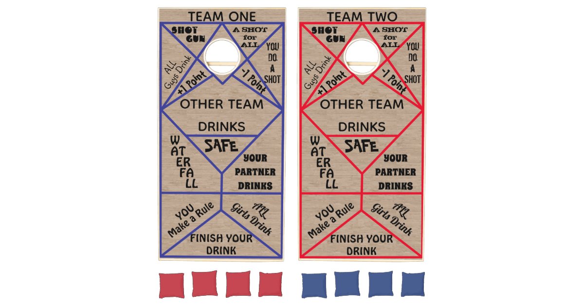 Rustic FUNNY Cornhole Drinking Game Rules | Zazzle