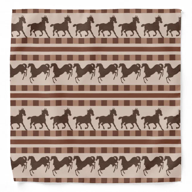 Rustic Galloping Horse Pattern Bandana | Zazzle
