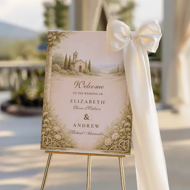 Rustic Garden Chapel Countryside Wedding Foam Board | Zazzle