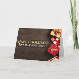 Rustic Gift Box, Christmas Card | Zazzle