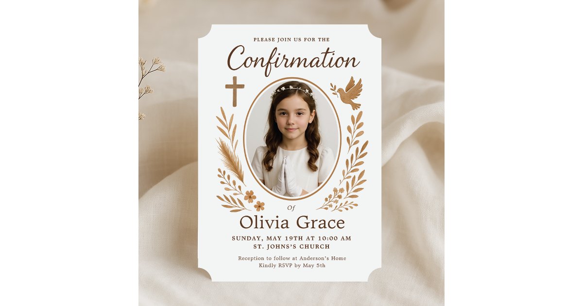Rustic Girl Confirmation Invitation | Zazzle