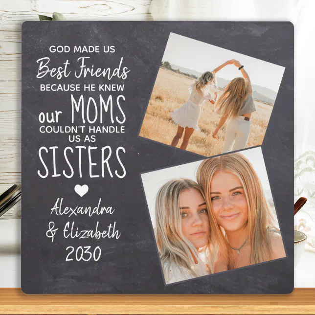 Rustic God Made Us Best Friends Friendship Photo Plaque | Zazzle