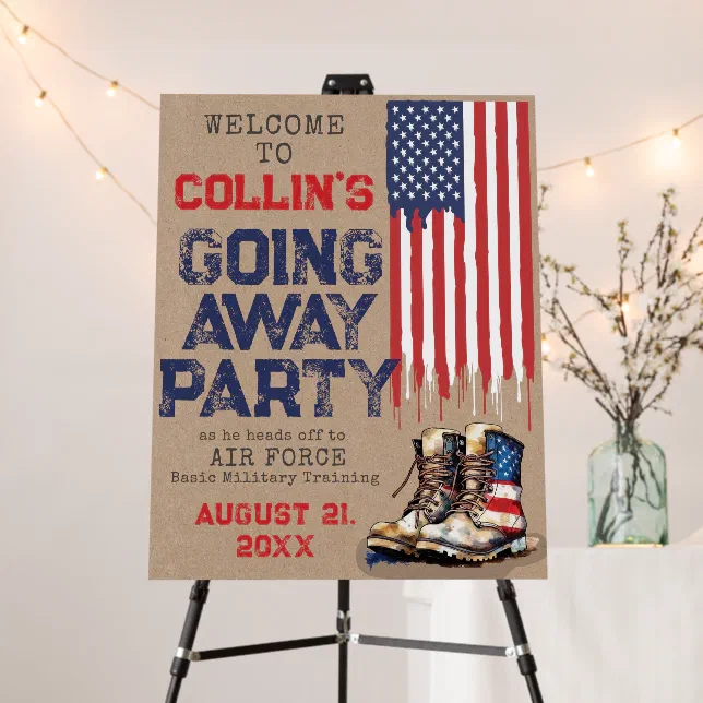 Rustic Going Away I Farewell Military Party Sign | Zazzle