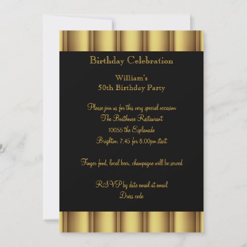 Rustic Gold Black Metal Lock Birthday Party Invitation | Zazzle