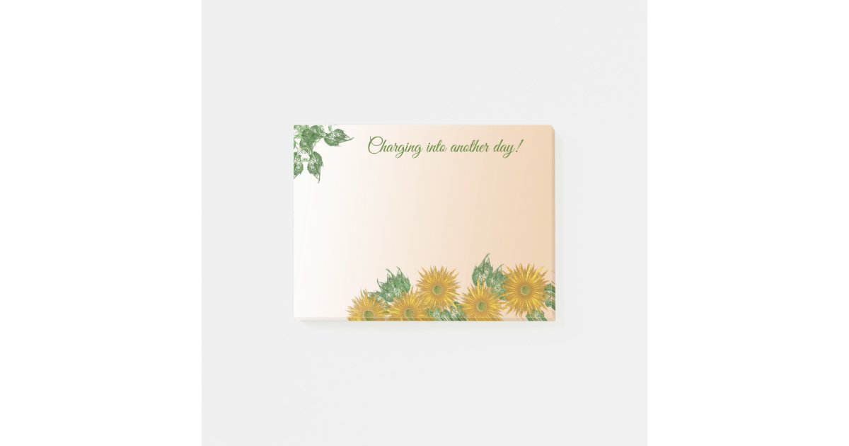 Rustic Golden Flowers, Greenery, and Leaves Post-it Notes | Zazzle