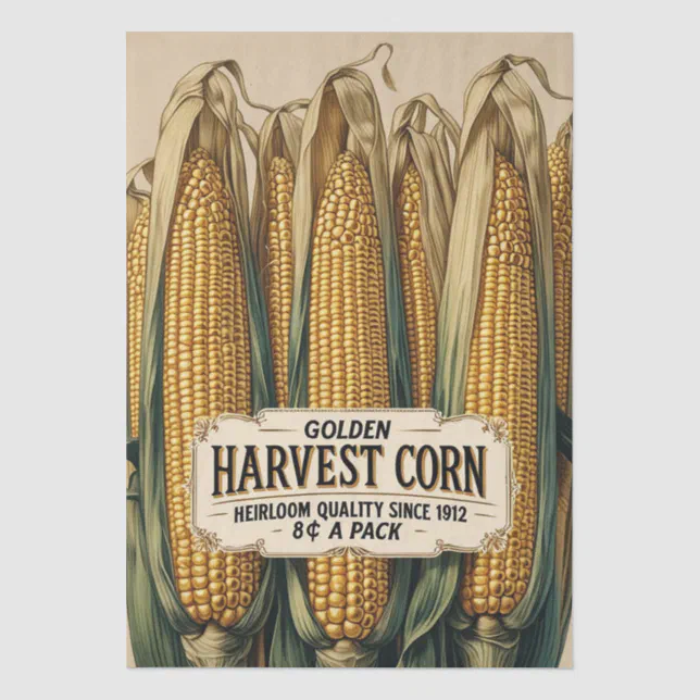 Rustic Golden Harvest Corn Fall Vintage Decoupage Tissue Paper | Zazzle