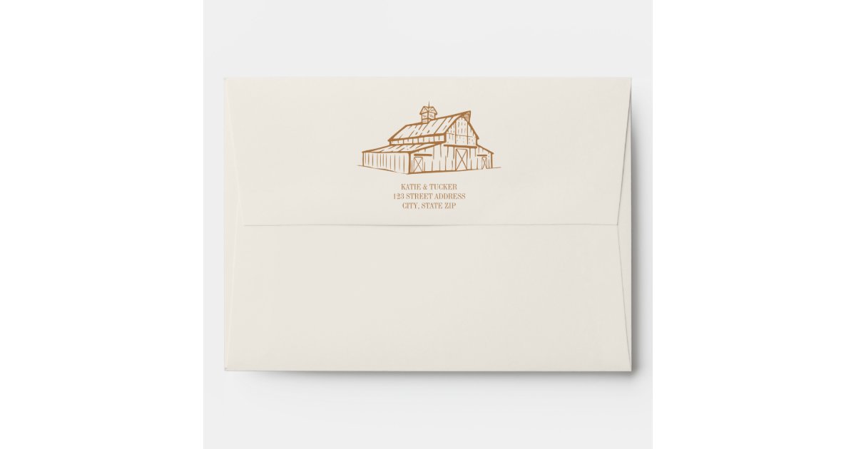 Rustic Goldenrod Fall Farm Wedding Envelope | Zazzle