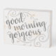 Rustic Good Morning Gorgeous Decorative Element Wooden Box Sign | Zazzle