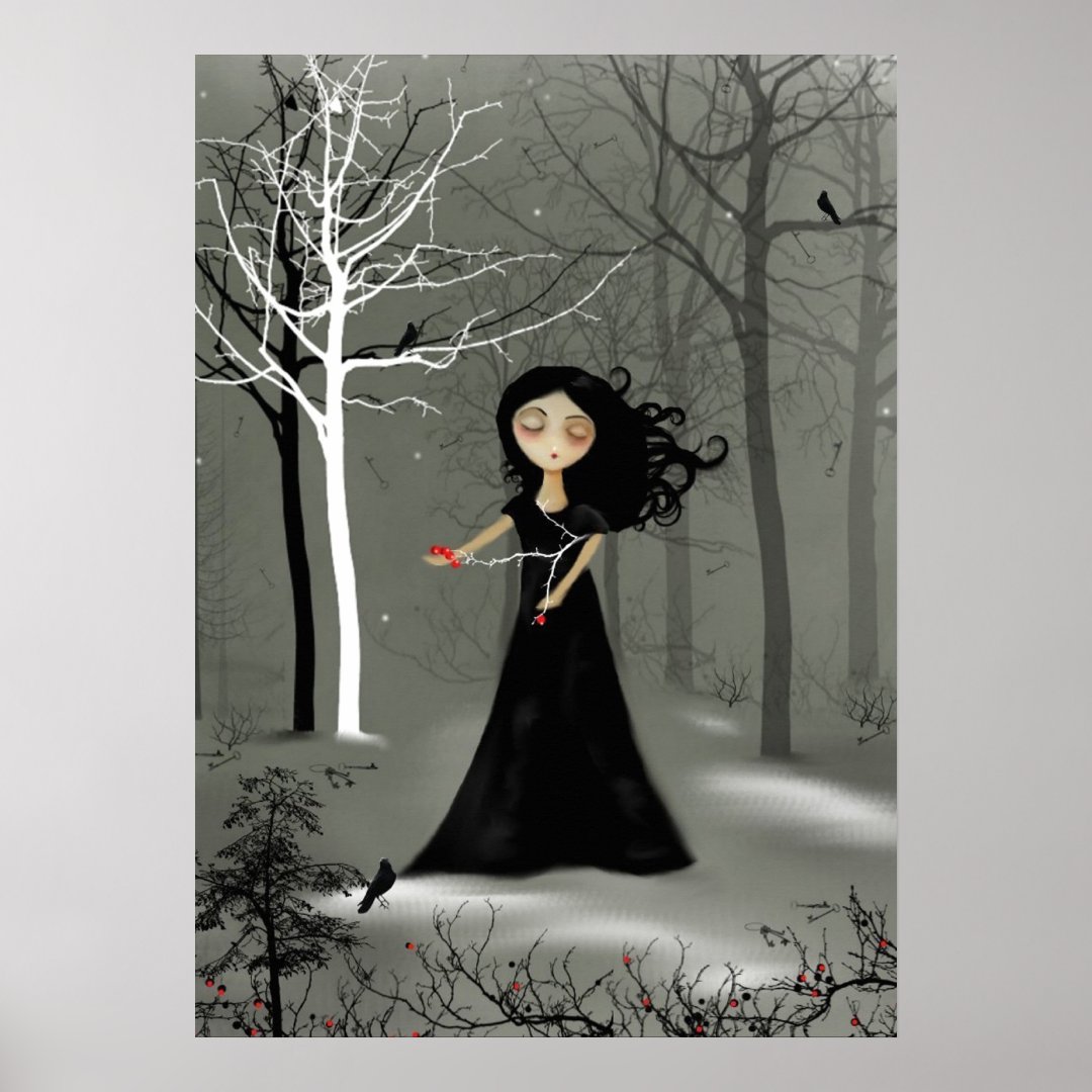 Rustic Goth Melancholy Girl Poster | Zazzle