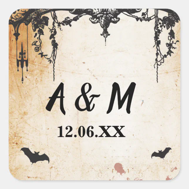 Rustic Gothic Frame Halloween Stickers Labels | Zazzle