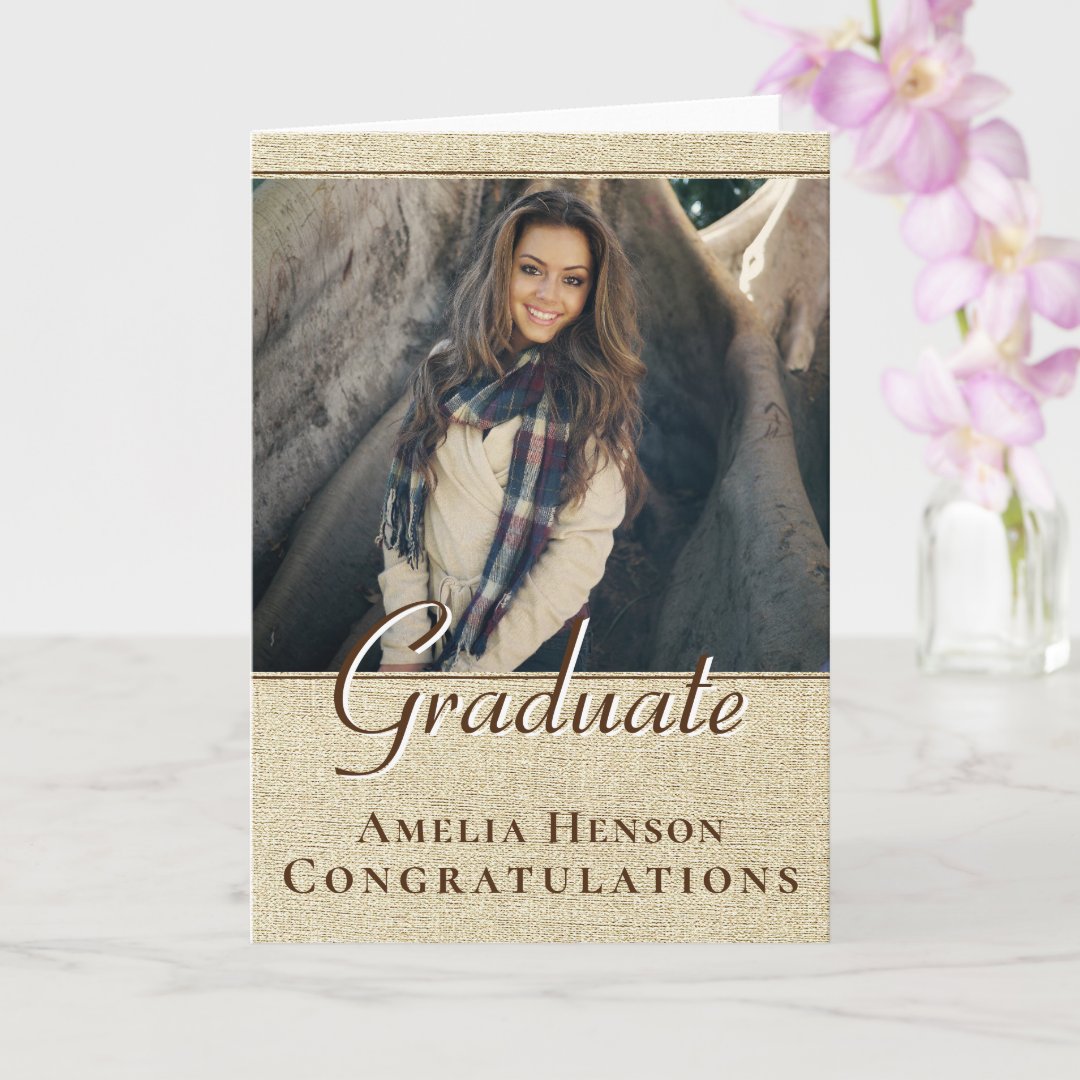 Rustic Graduate Congratulations Photo Graduation Card | Zazzle