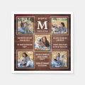 Rustic Graduate Fun Facts Unique Photo Collage Napkins | Zazzle