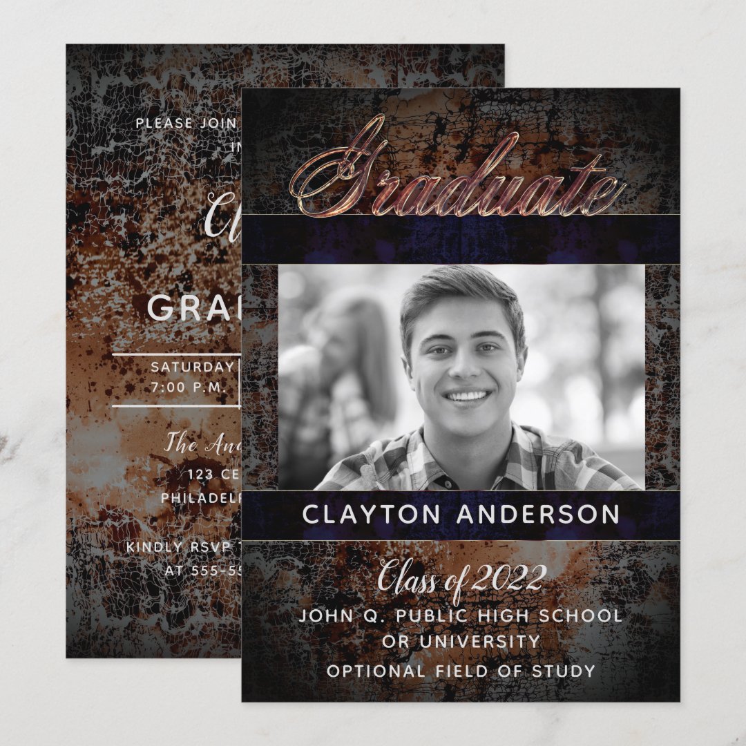 Rustic Graduate Photo Announcement | Party | Zazzle